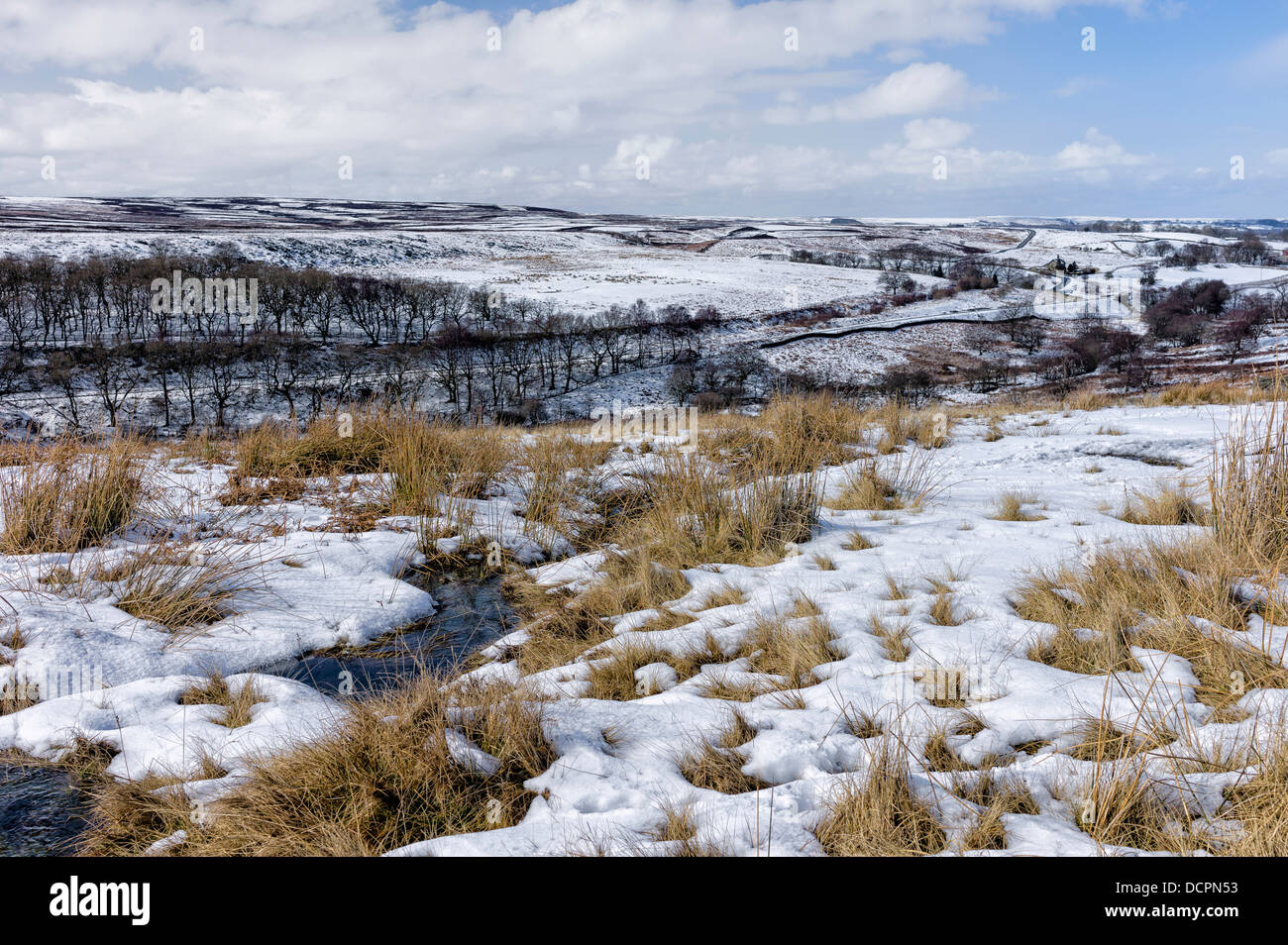Snow over the North York Moors, Goathland, Yorkshire, UK Stock Photo ...