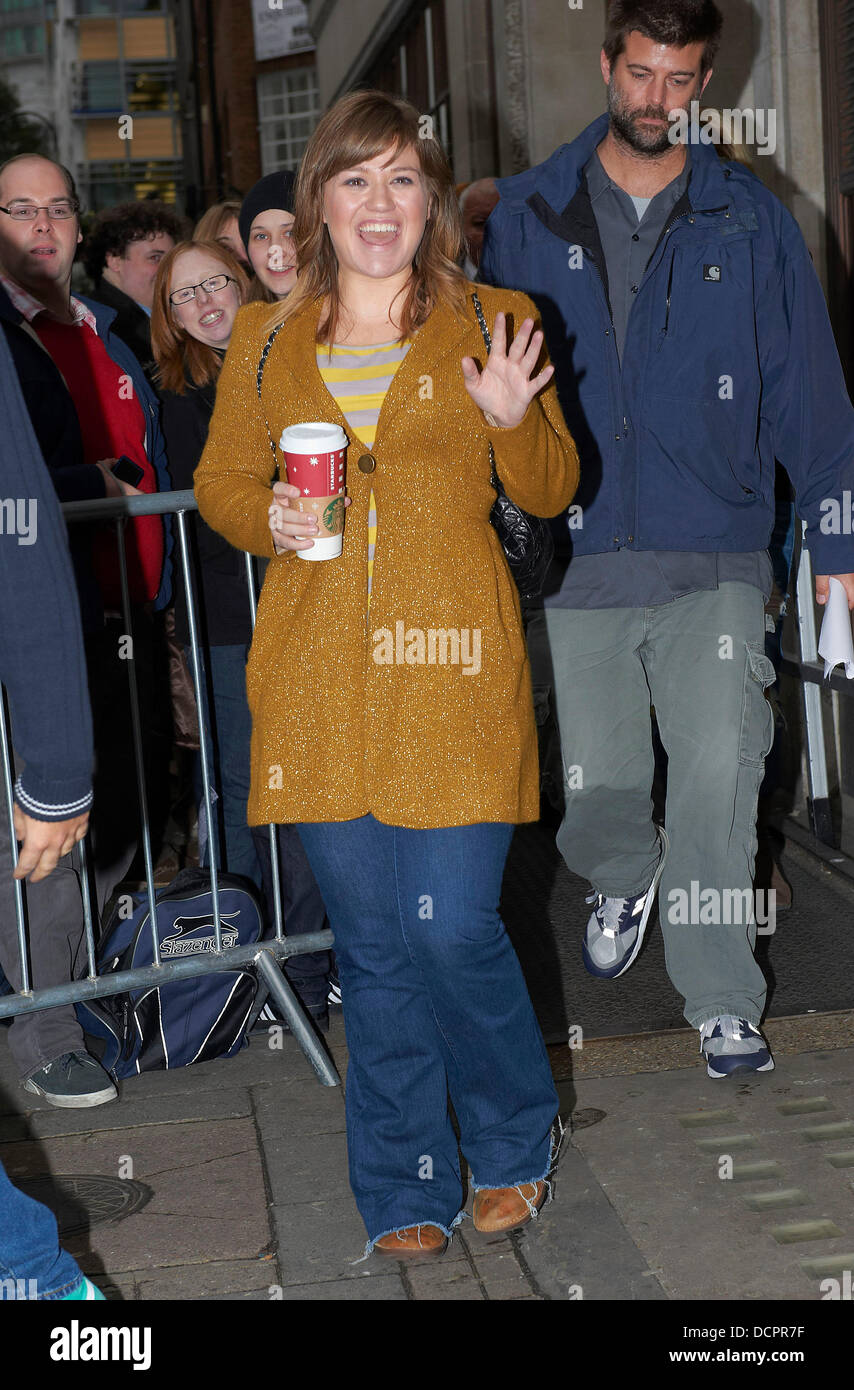 Kelly Clarkson Celebrities outside the BBC Radio 1 studios London ...