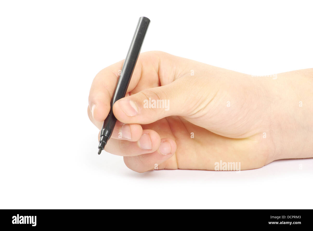 Hand with marker Stock Photo - Alamy