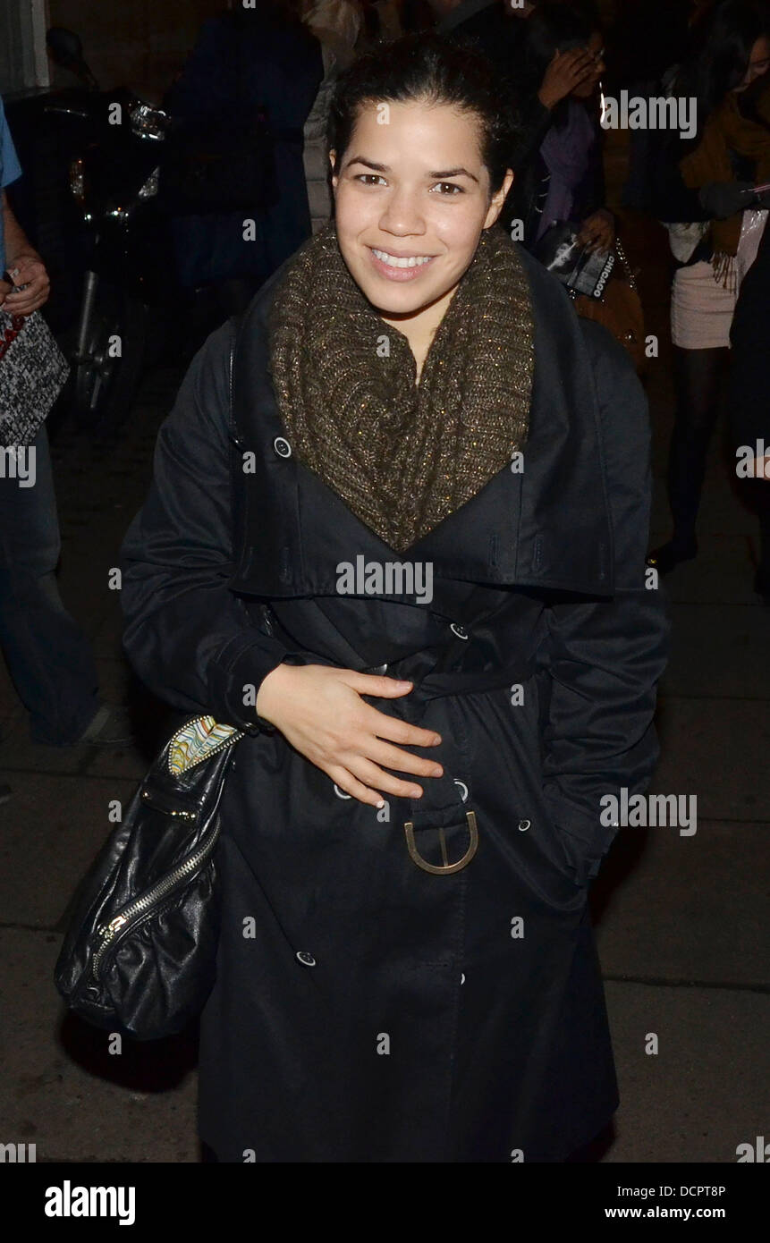 America Ferrera leaving the Garrick Theatre after her 2nd night ...