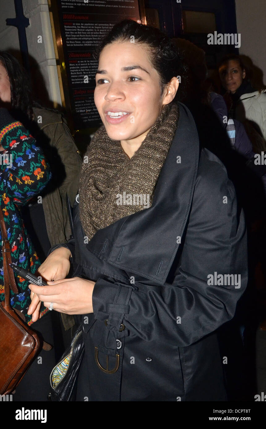America Ferrera leaving the Garrick Theatre after her 2nd night ...