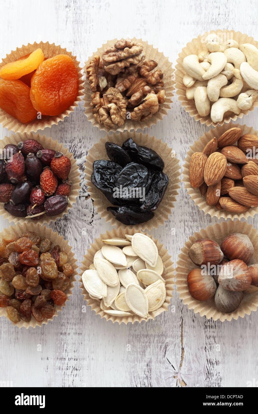 Nuts and dried fruits Stock Photo - Alamy