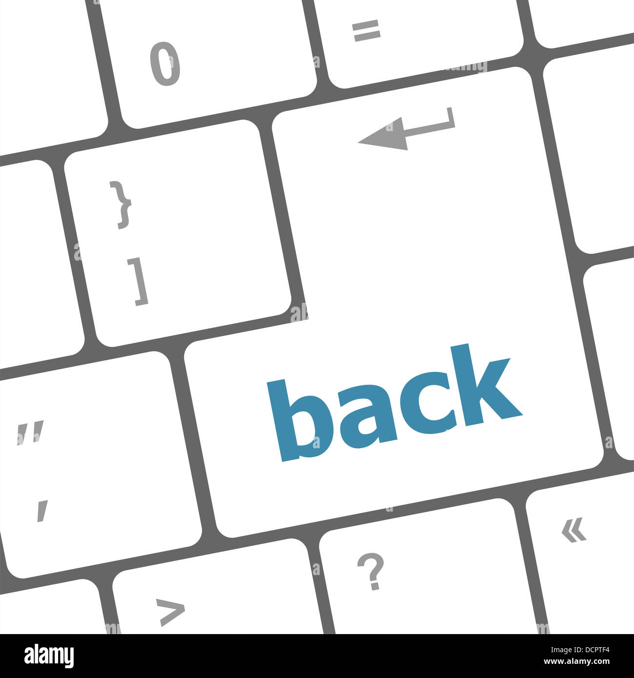 Keyboard with back text on button Stock Photo - Alamy