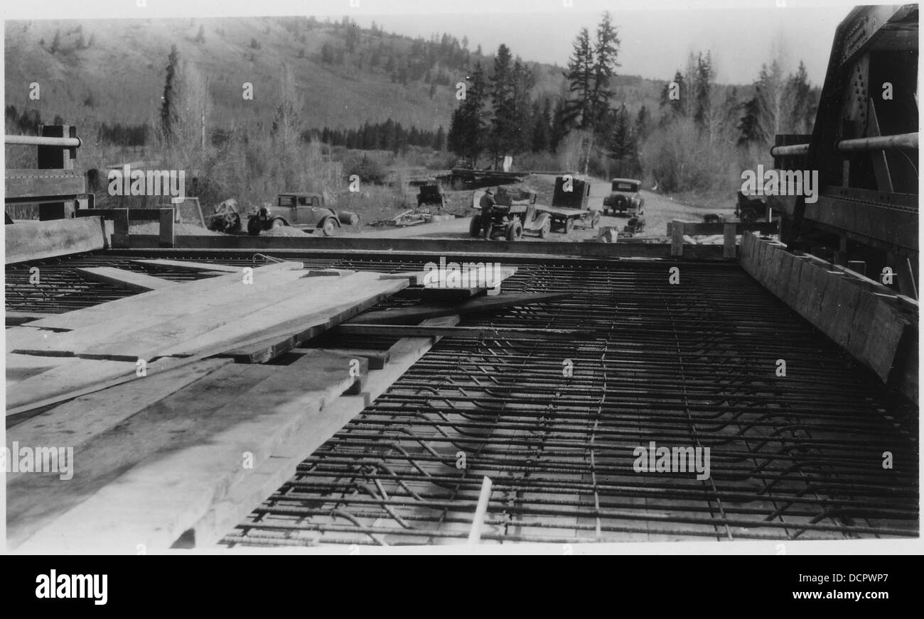 This image shows a bridge under construction near Jackson, Wyoming. The ...