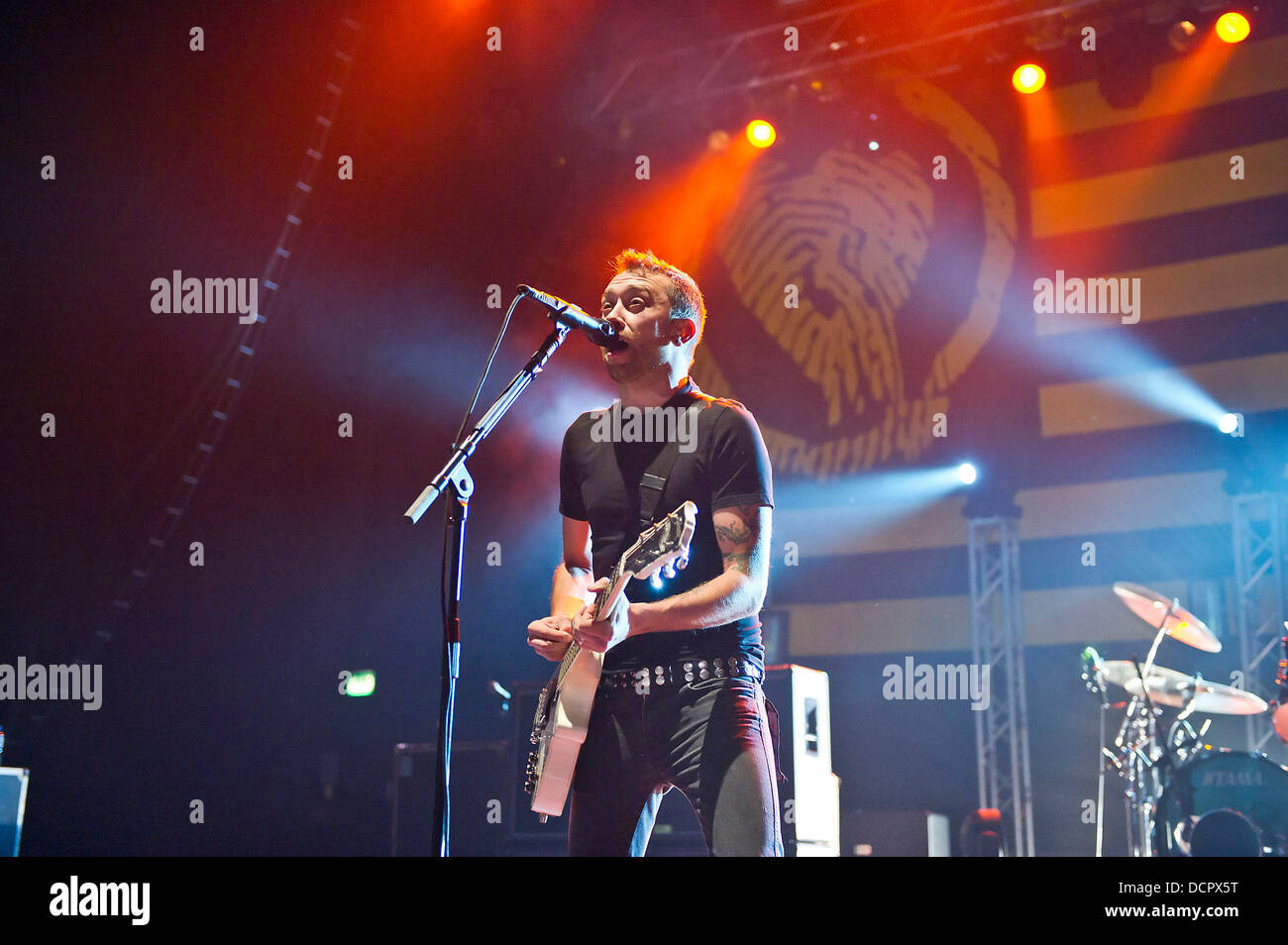 Tim McIlrath of Rise Against performing live at Brixton Academy London ...