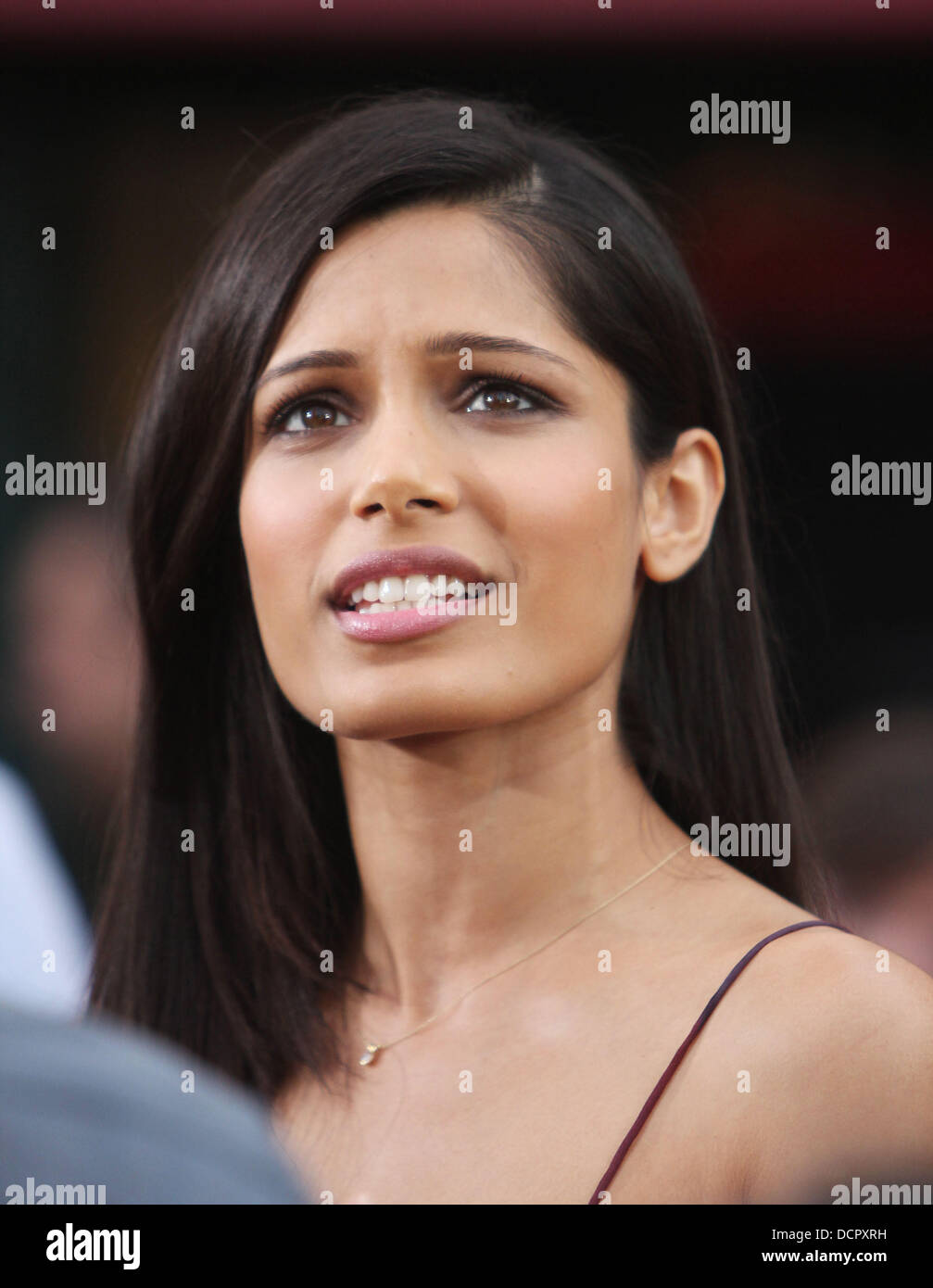 Freida Pinto appears on "Extra" at the Grove Hollywood, California - 09 ...
