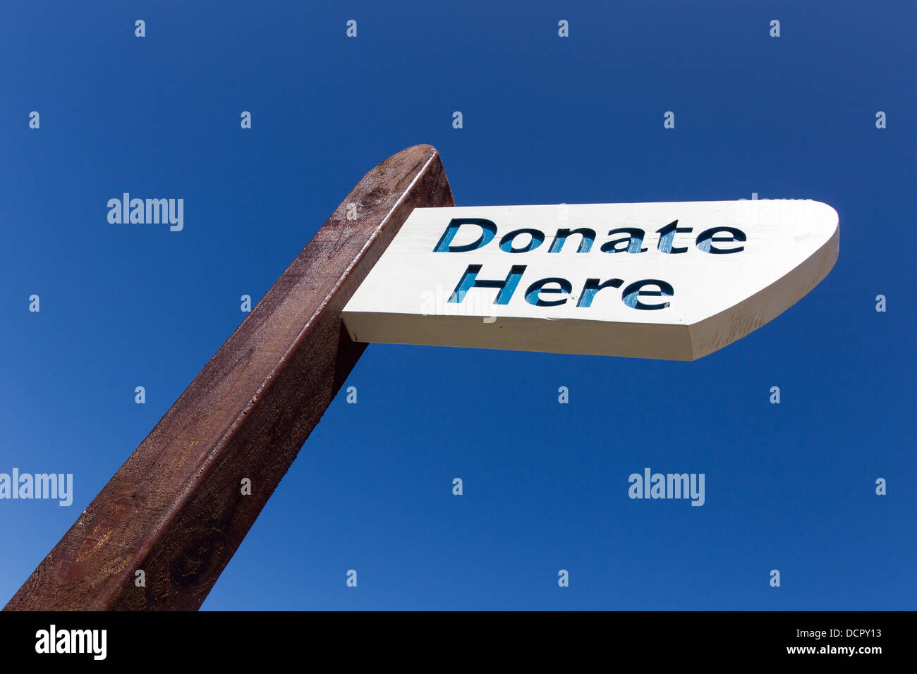 Donate Here Sign Stock Photo - Alamy