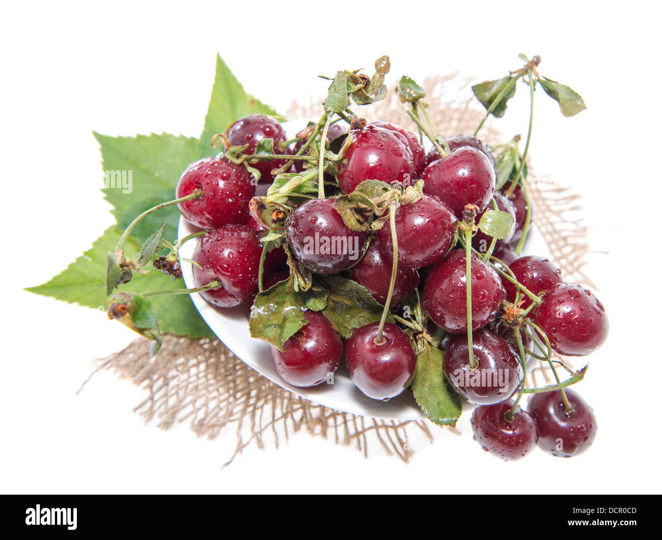 Fresh Cherries isolated on white background Stock Photo - Alamy