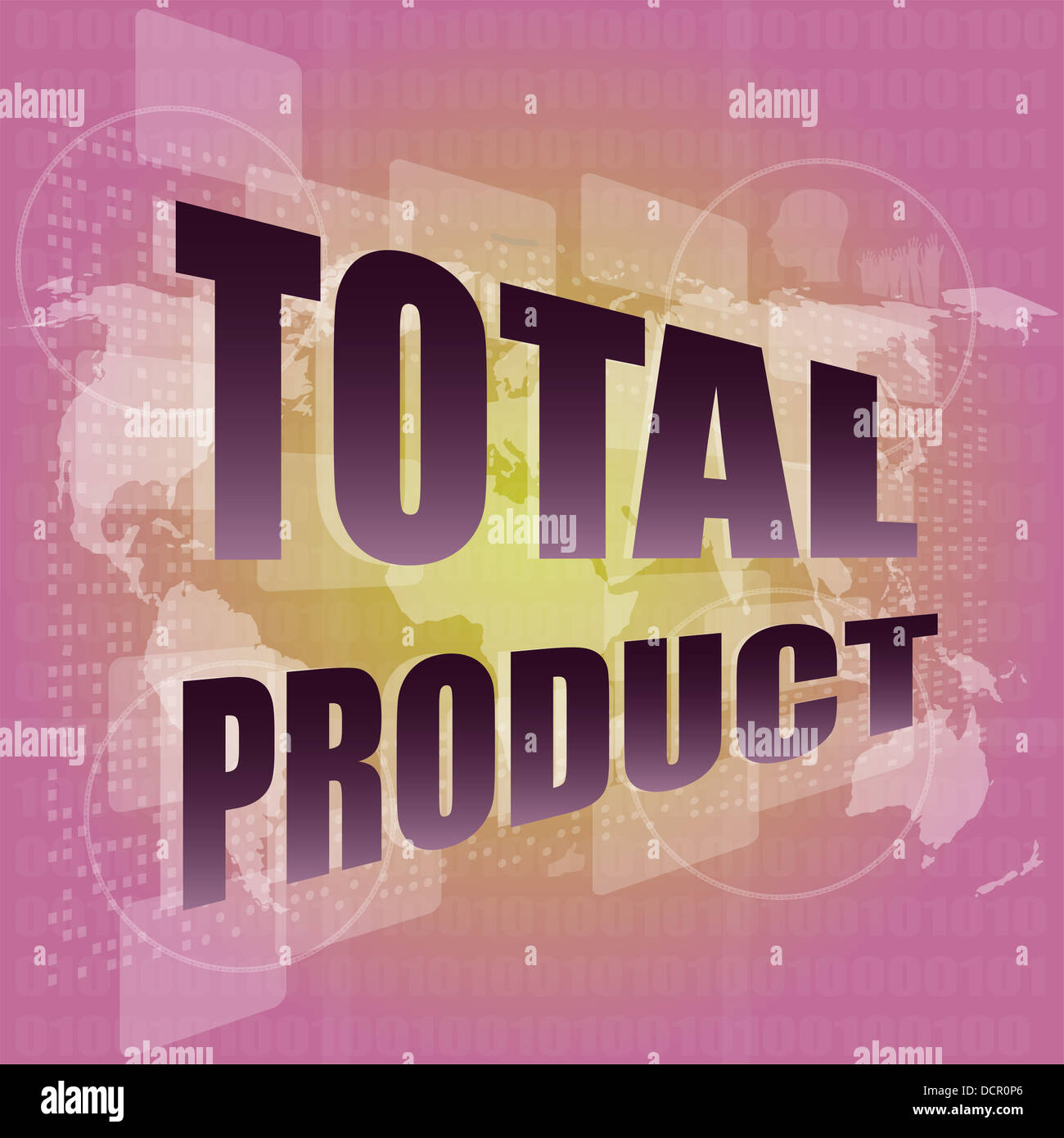 total product words on digital screen background with world map Stock ...