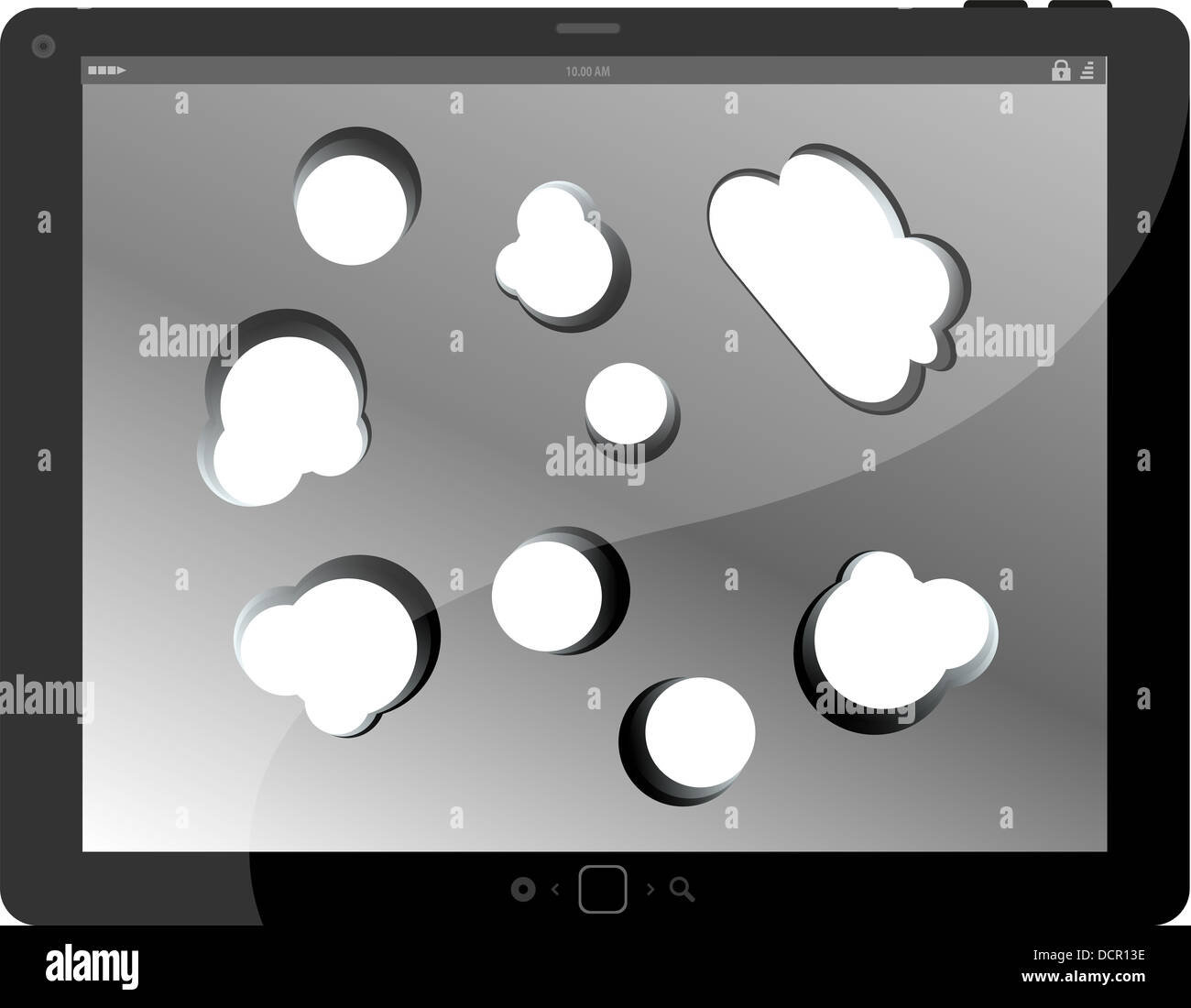 speech bubble on black tablet pc social, network concept Stock Photo ...