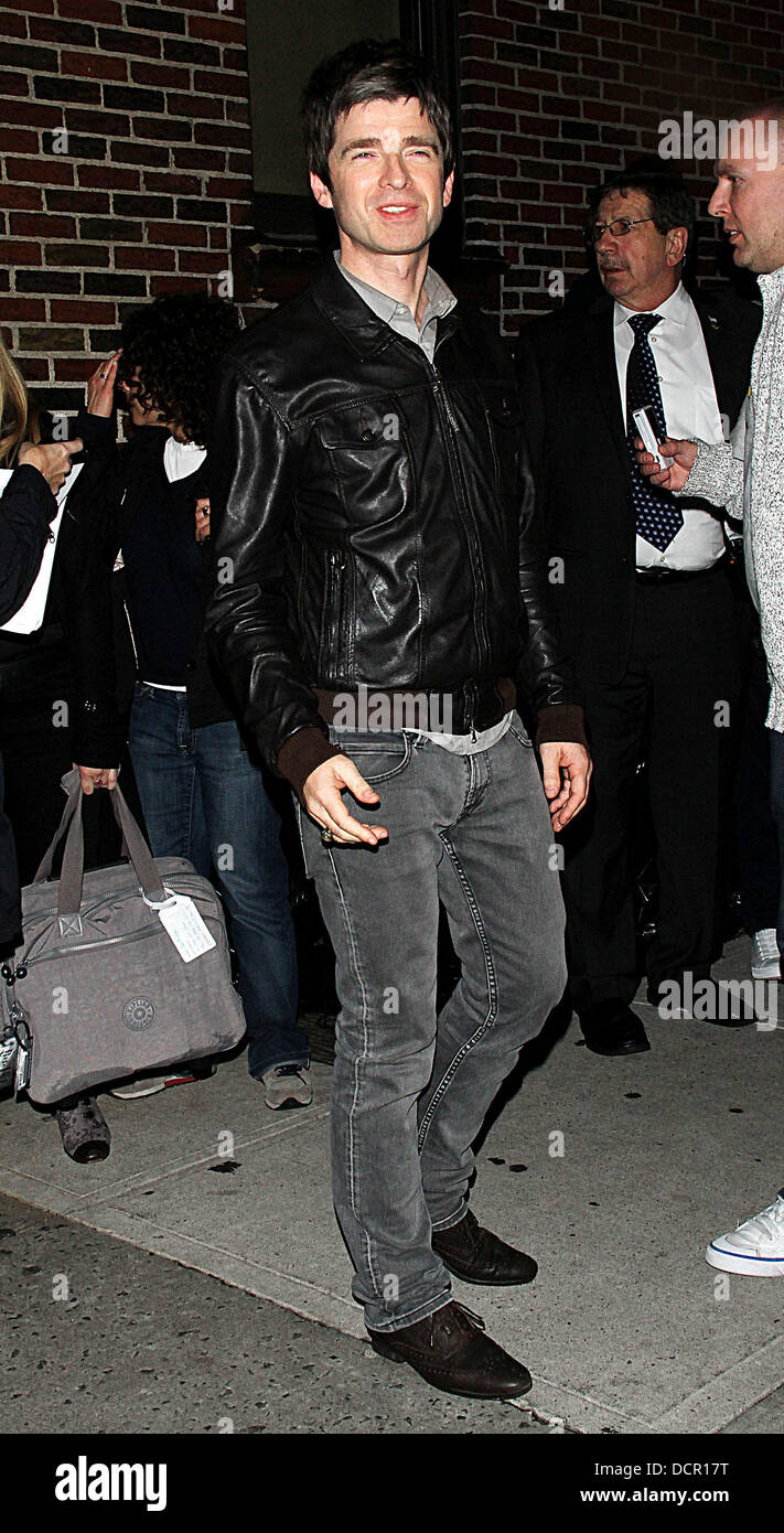 Noel Gallagher arriving at the Ed Sullivan Theater for 'The Late Show ...