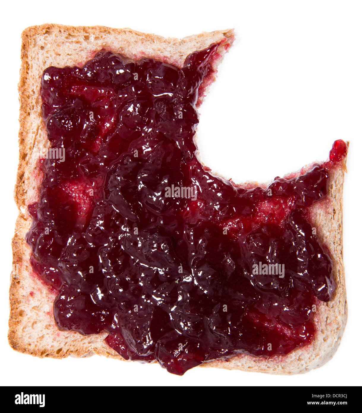Jam Sandwich isolated on white background (macro shot Stock Photo - Alamy