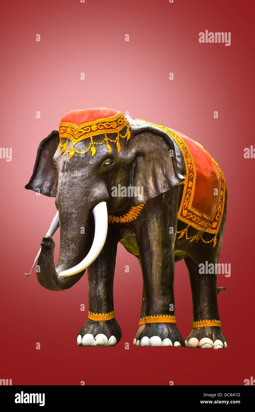 elephant Sculpture on red background Stock Photo - Alamy