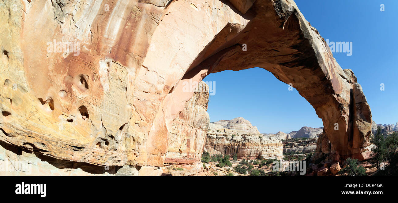 panoramic view of Hickman Bridge Stock Photo - Alamy