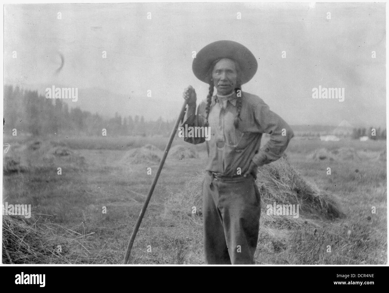 A portrait of Louie Pierre, a fullblood Indian farmer, representing ...