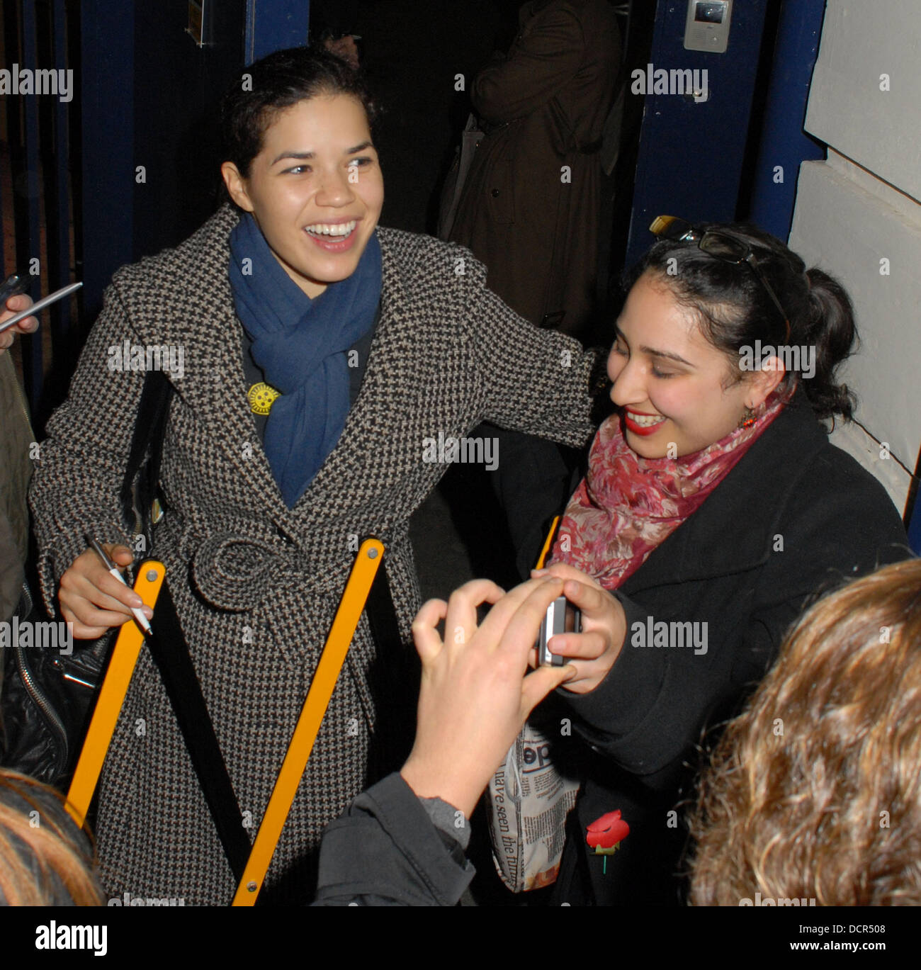 America Ferrera leaves the Garrick Theatre after performing in 'Chicago ...
