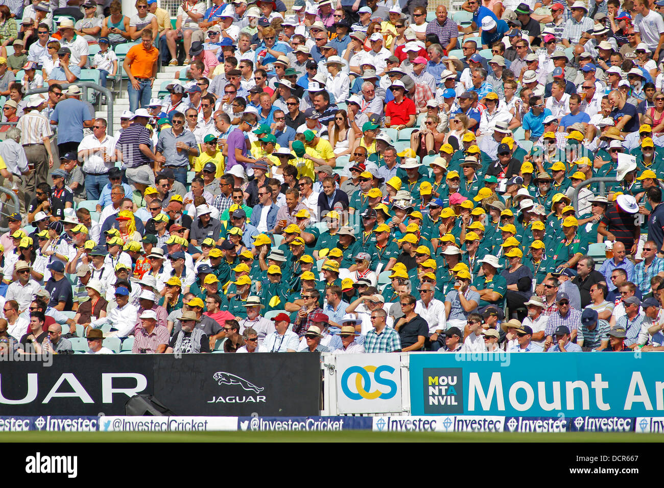 London, UK. 21st Aug, 2013. Australia's fans during day one of the 5th ...