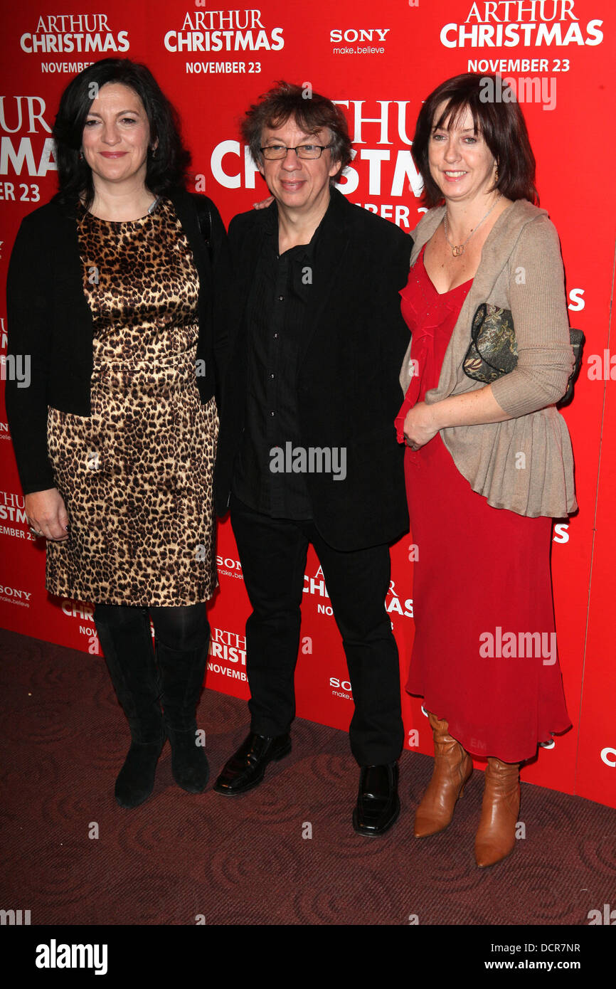 Director Sarah Smith and writer Peter Baynham and producer Carla ...