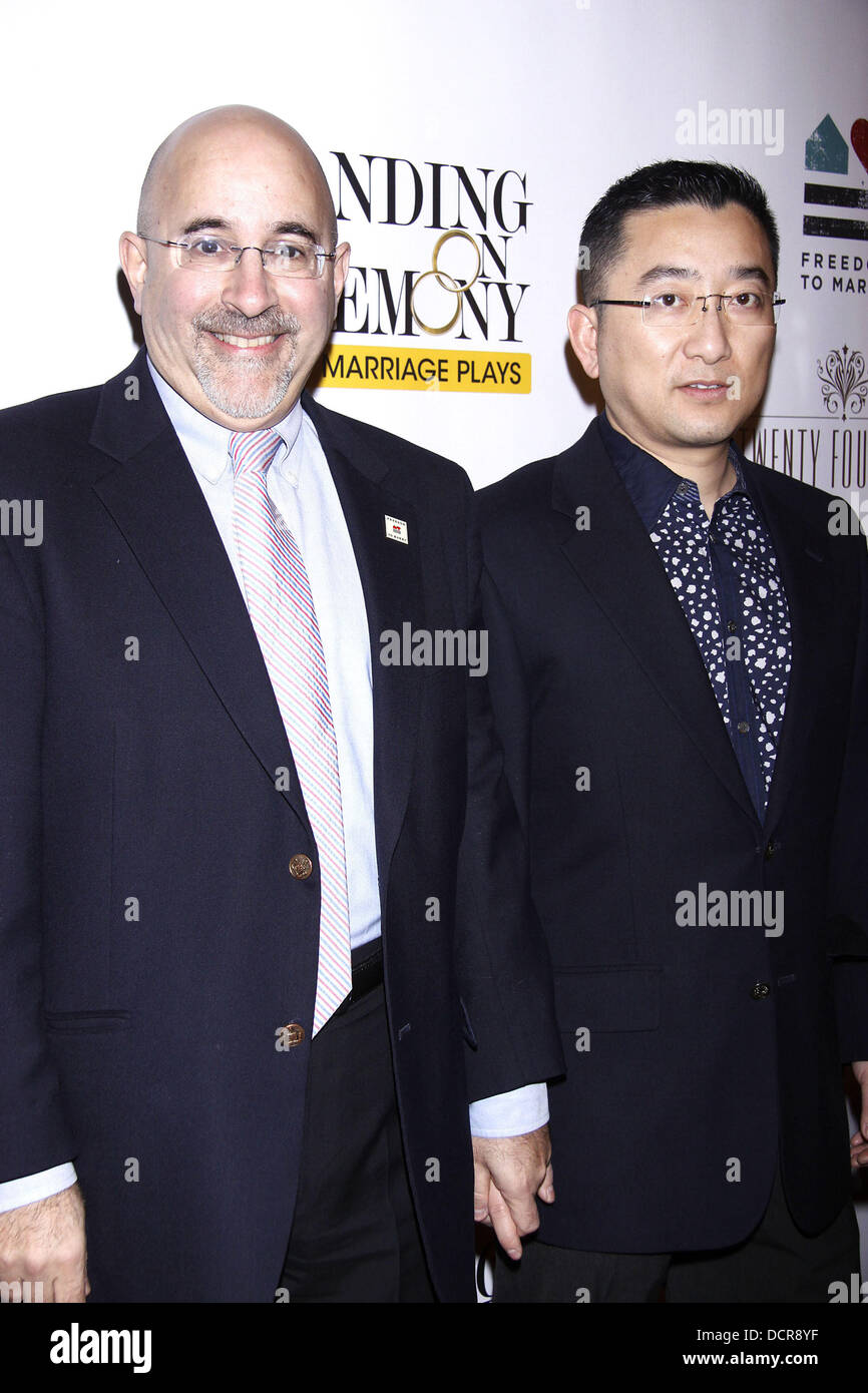 Evan Wolfson and Cheng He Opening Night of the Off-Broadway production ...
