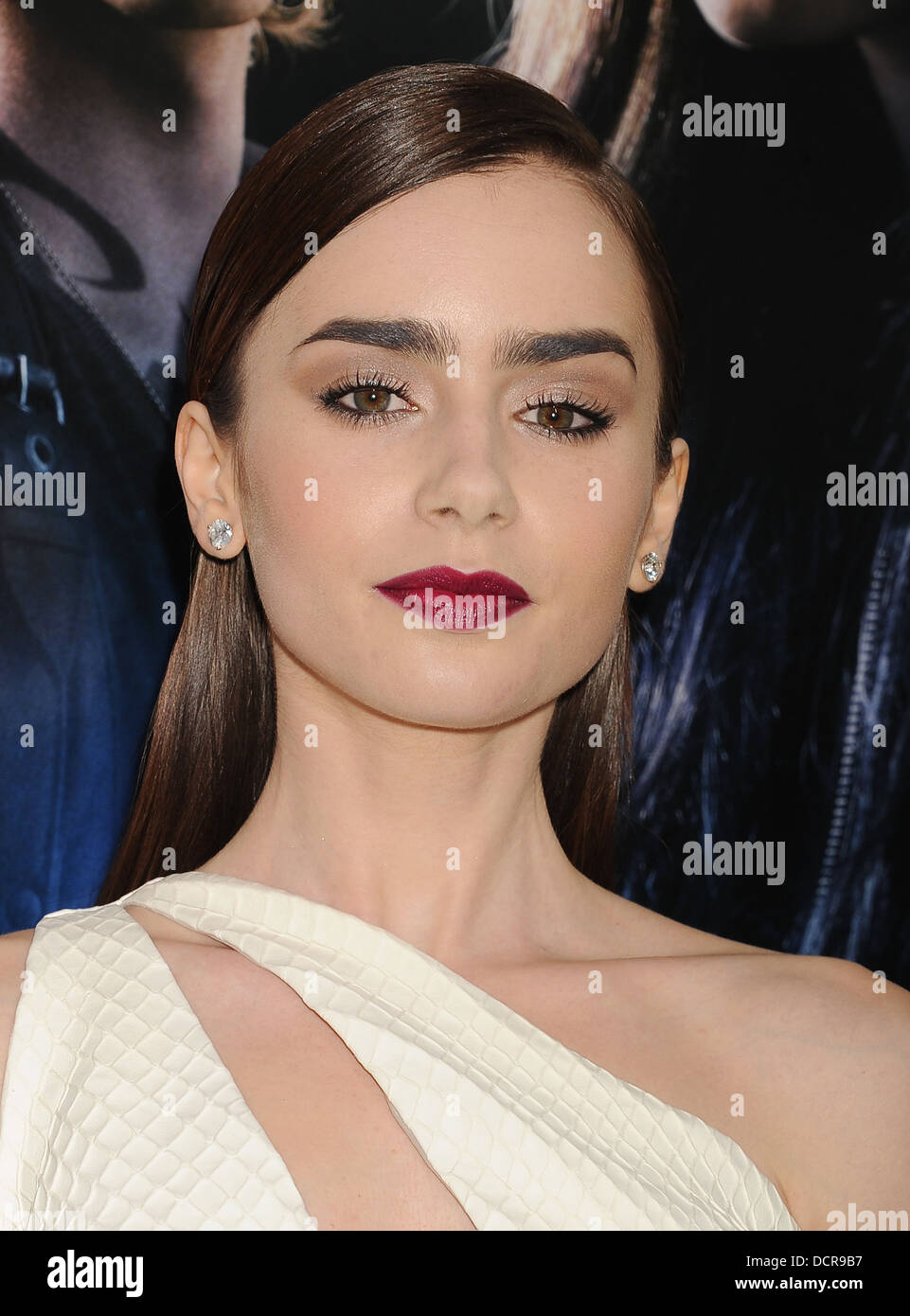 LILY COLLINS US film actress in August 2013. Photo Jeffrey Mayer Stock ...