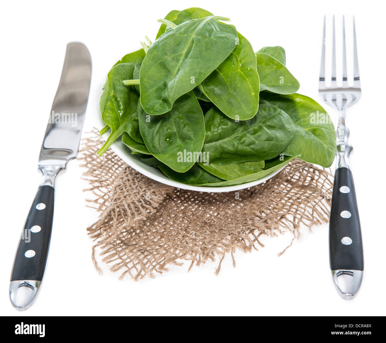 Spinach Leaves isolated on white background Stock Photo - Alamy