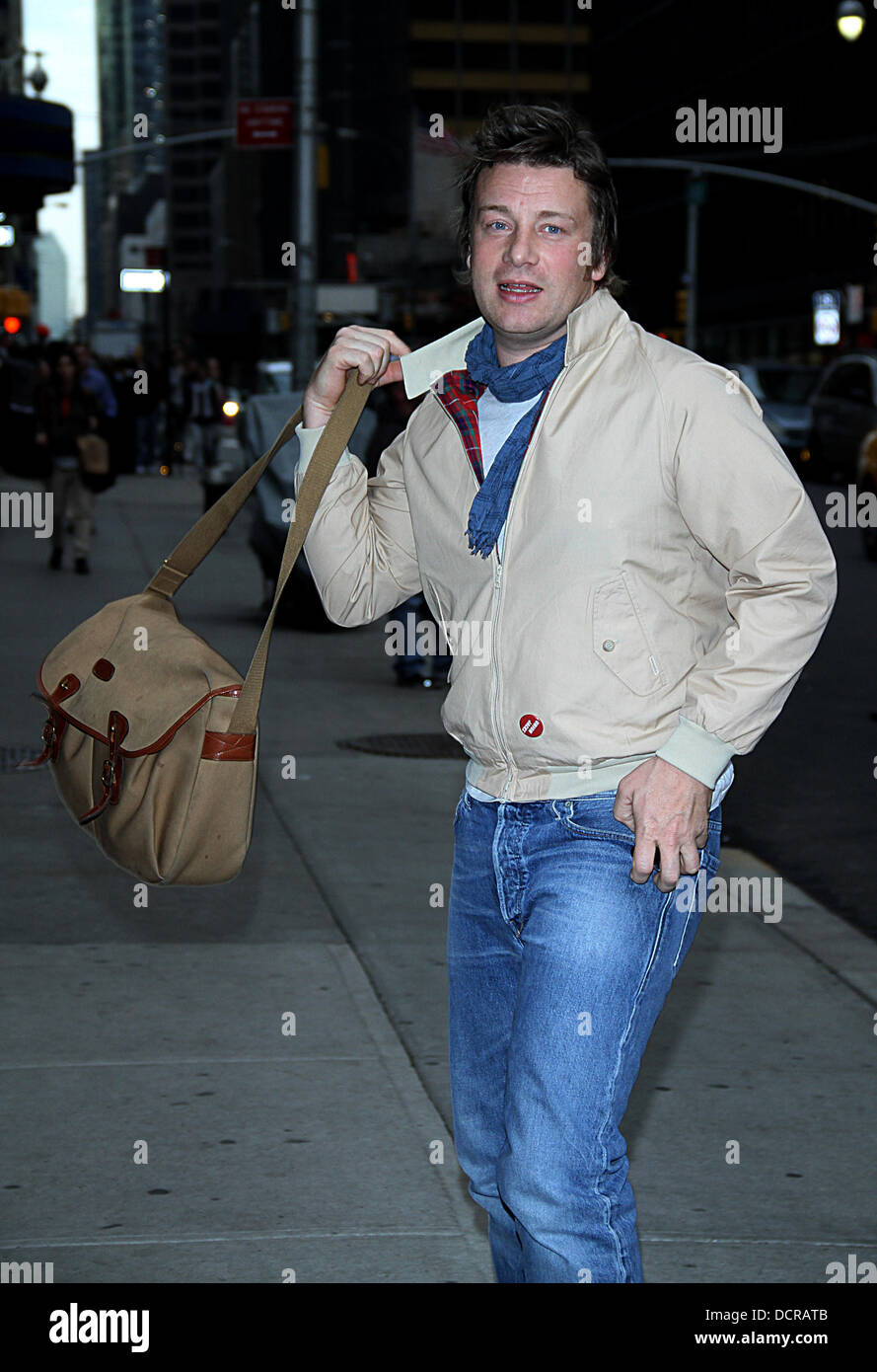 Jamie Oliver Celebrities arriving at the Ed Sullivan Theater for 'The ...
