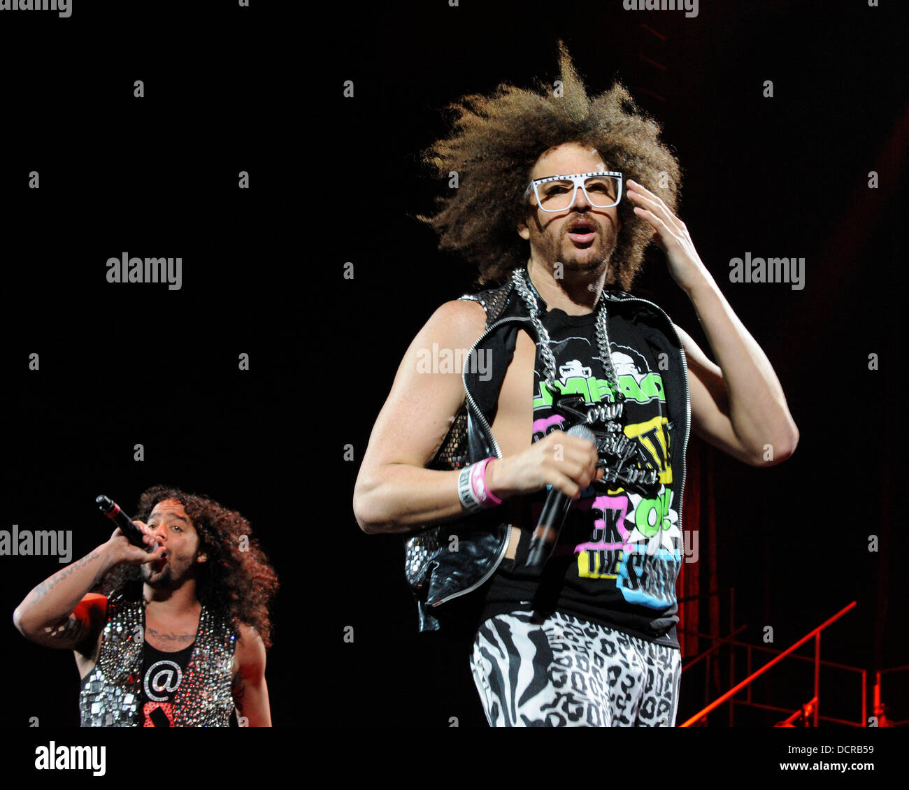 Redfoo LMFAO performs on stage during their 'Cherrytree Tour' at the ...