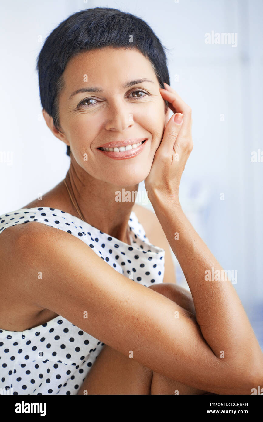 Beautiful middle aged woman Stock Photo - Alamy