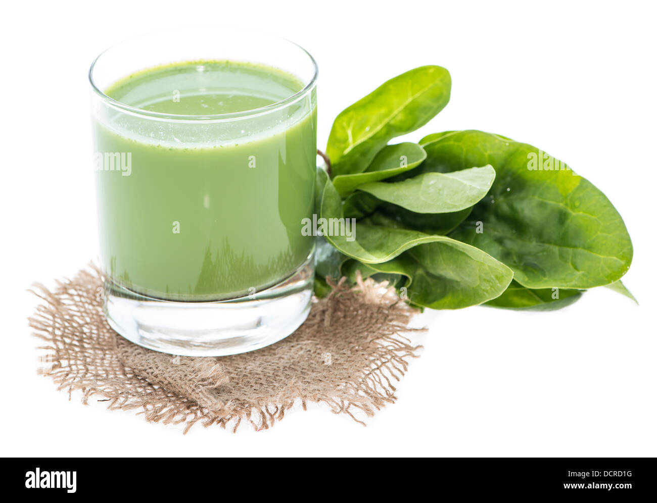 Spinach Juice isolated on white background Stock Photo - Alamy