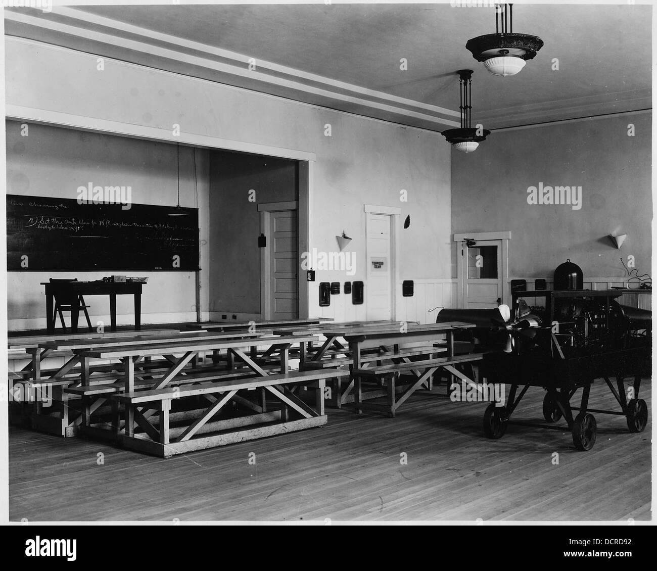 A lecture hall at the Submarine Base in Los Angeles, where personnel ...