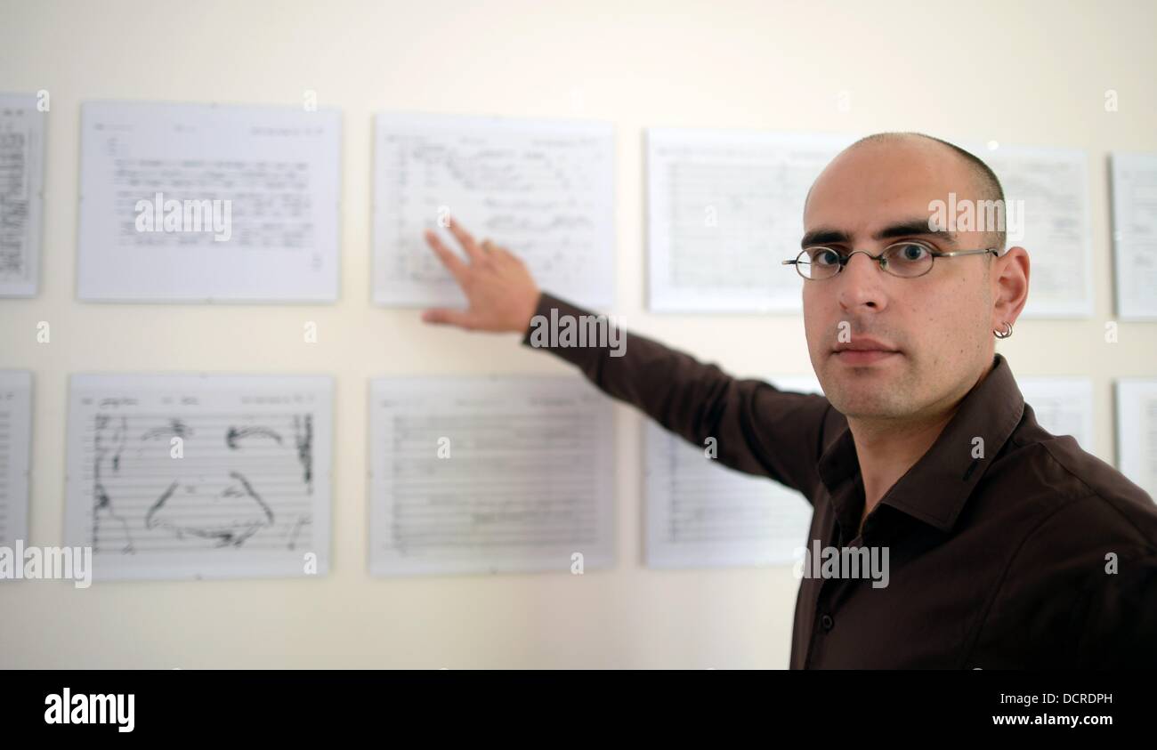 The curator of the exhibition 'Party Pieces', Sebastian Vaske, stands ...