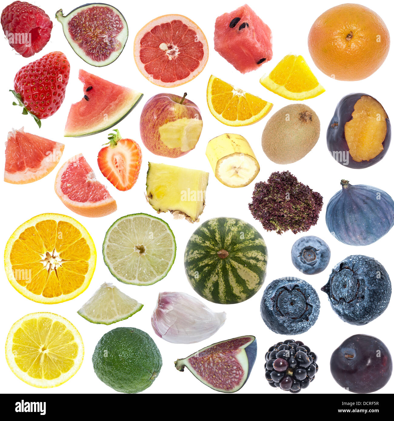 Fruits Collage (icon size) isolated on white background Stock Photo - Alamy