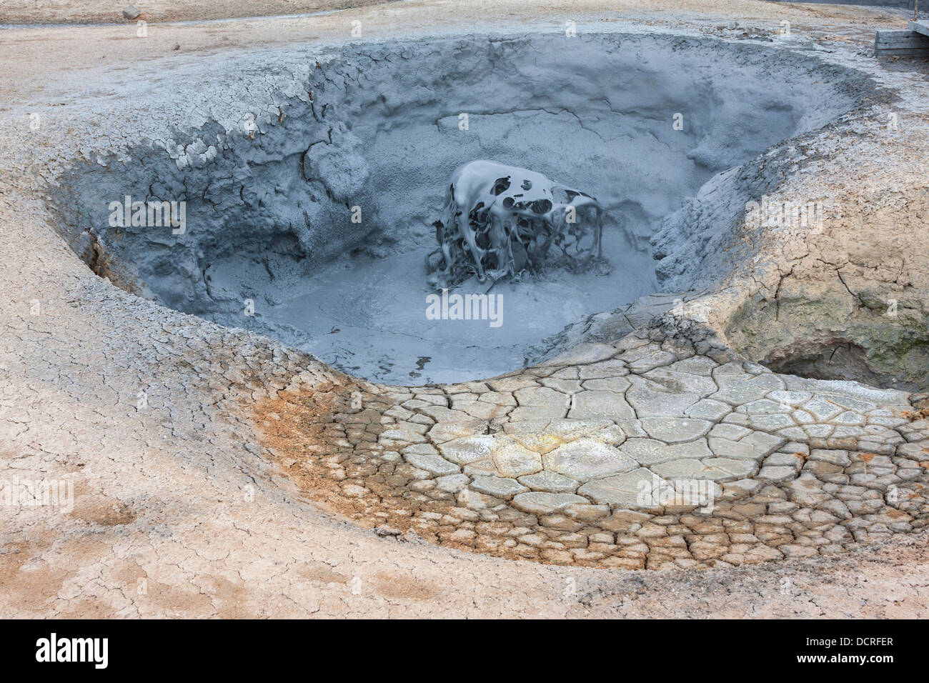 Boiling mud pool, Namaskarð geothermal region, Iceland Stock Photo - Alamy