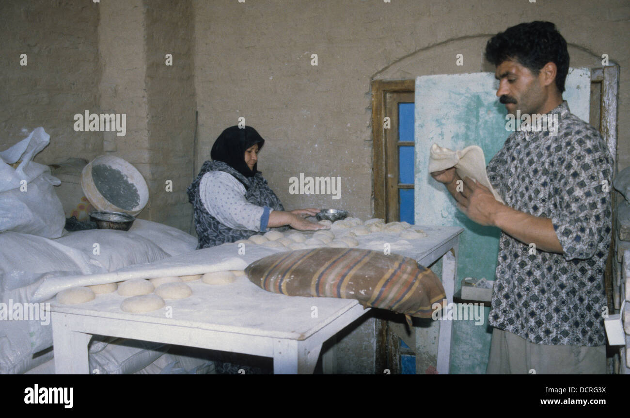 Making traditional flatbread in a bakery in Neishapour, Khorasan ...