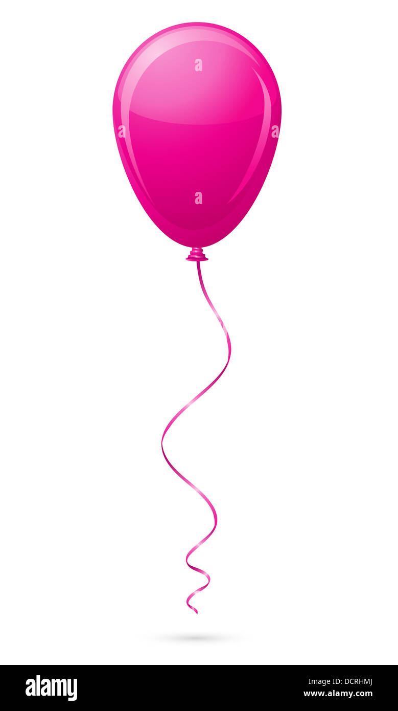 pink balloon illustration isolated on white background Stock Photo - Alamy