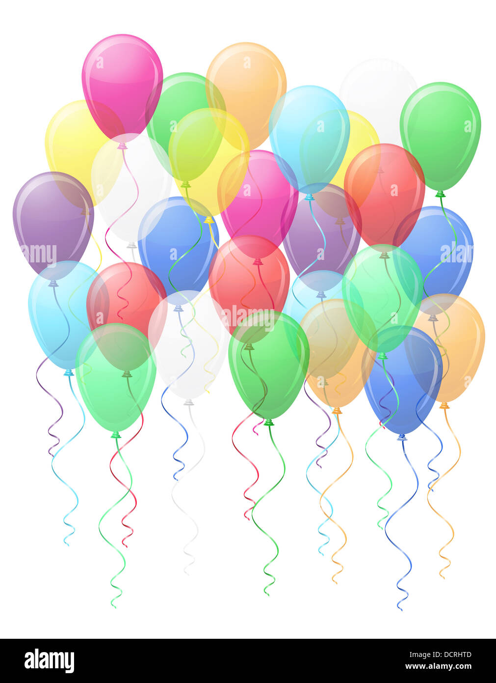 colored transparent balloon illustration isolated on white background ...