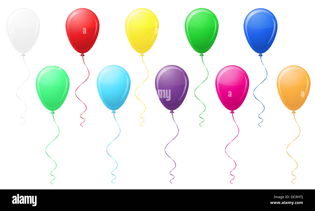 colored balloon illustration isolated on white background Stock Photo ...