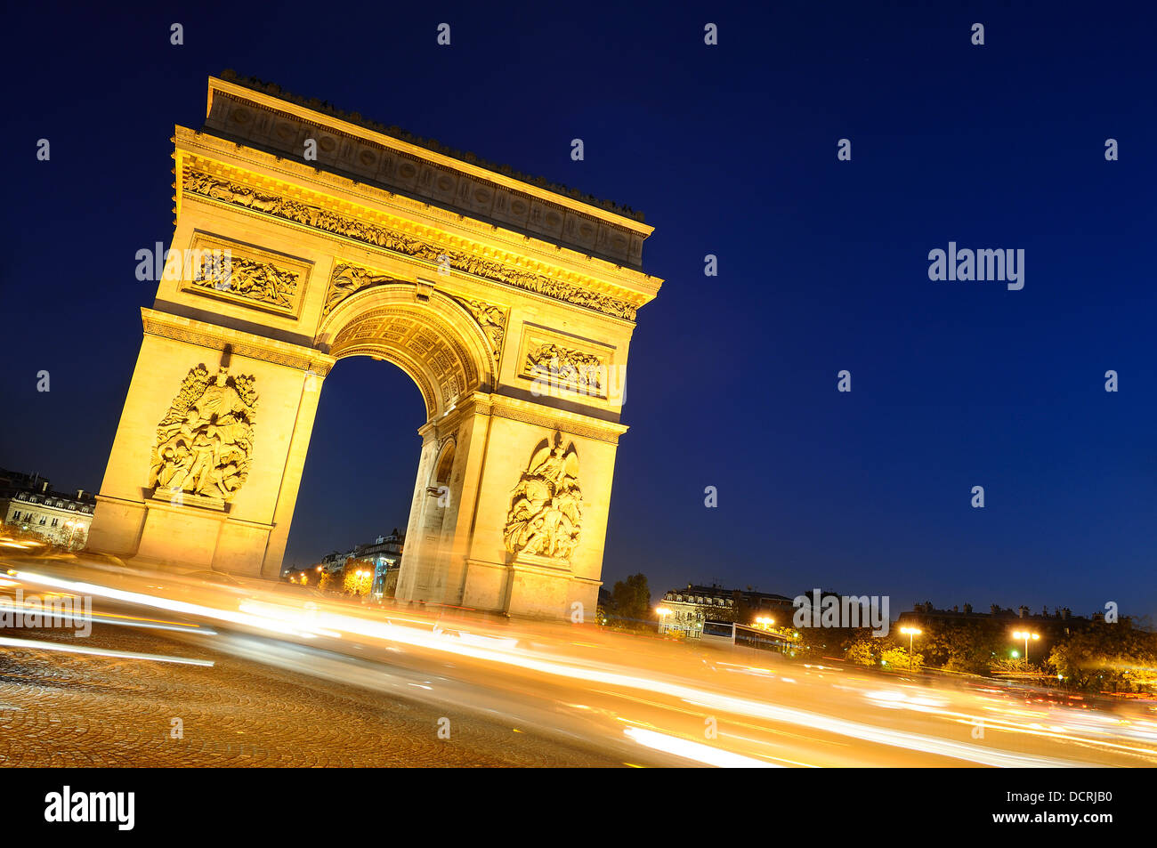Arch of Triumph. bty night. Paris, France Stock Photo - Alamy