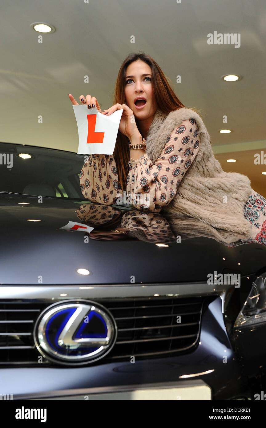 Lisa Snowdon picks up her new Toyota Lexus from Jemca Group. London ...