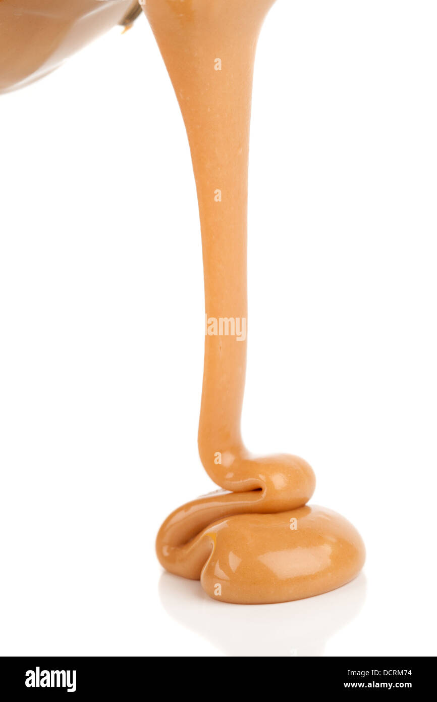 liquid caramel, isolated on white background Stock Photo - Alamy