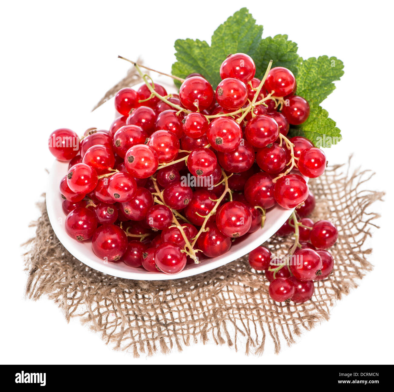 Fresh harvested Red Currants isolated on white background Stock Photo ...