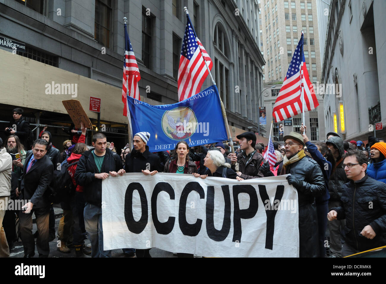 Atmosphere The Occupy Wall Street movement marches through Lower ...