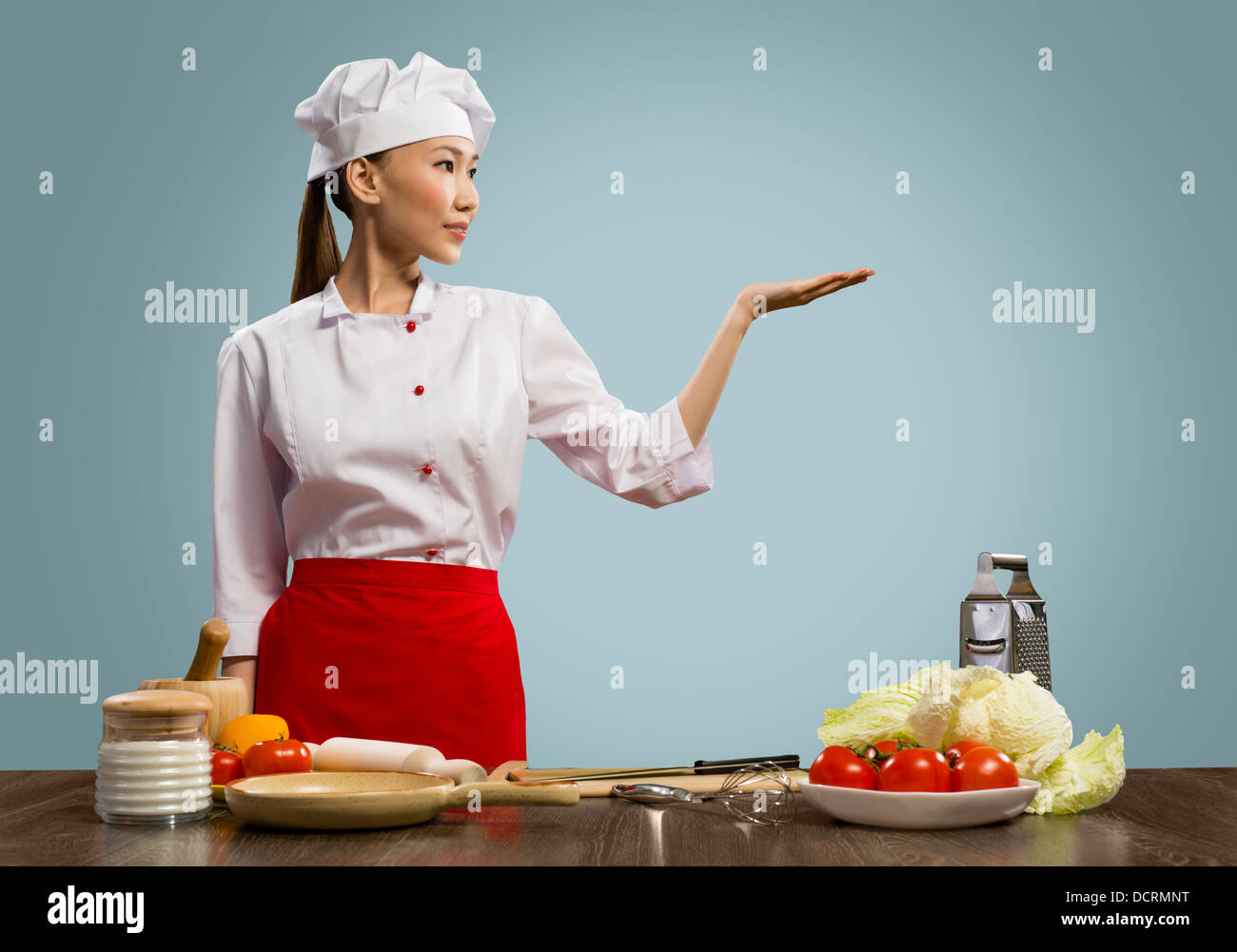 Asian female chef Stock Photo - Alamy