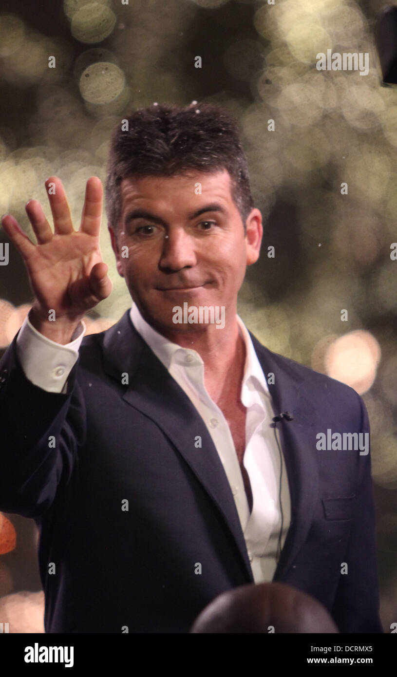 Simon Cowell 'The X Factor' USA judges and contestants filming at The ...