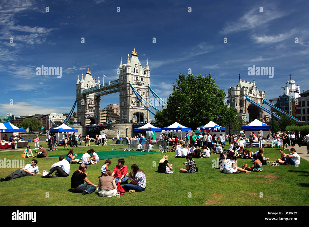 Summer, Tower Bridge, River Thames, (built 1886-1894) it is a combined ...