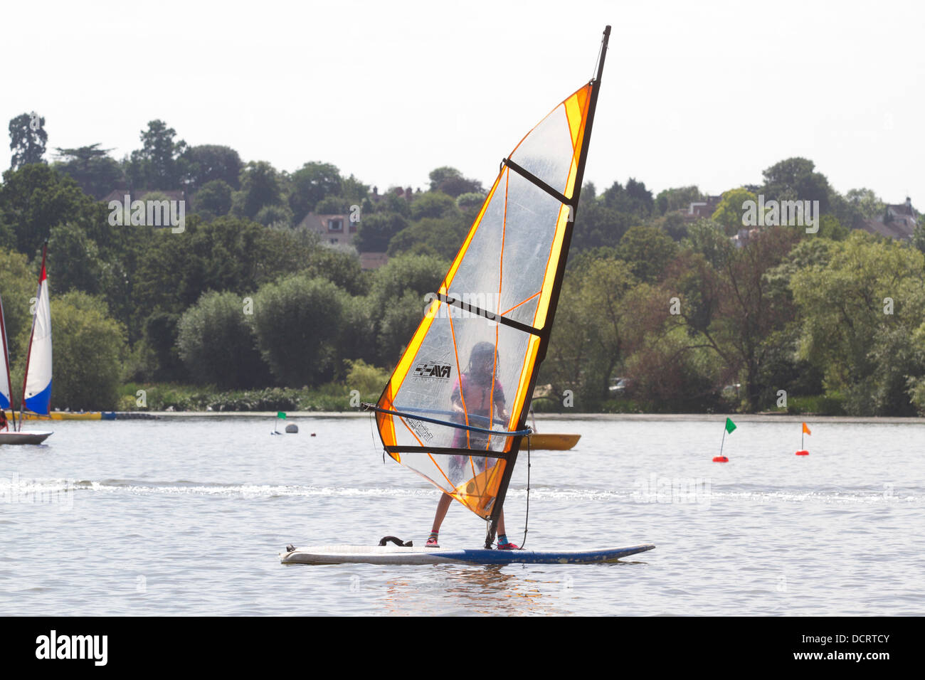 Wimbledon London, UK. 21st August 2013. Dinghies sail on Wimbledon lake ...