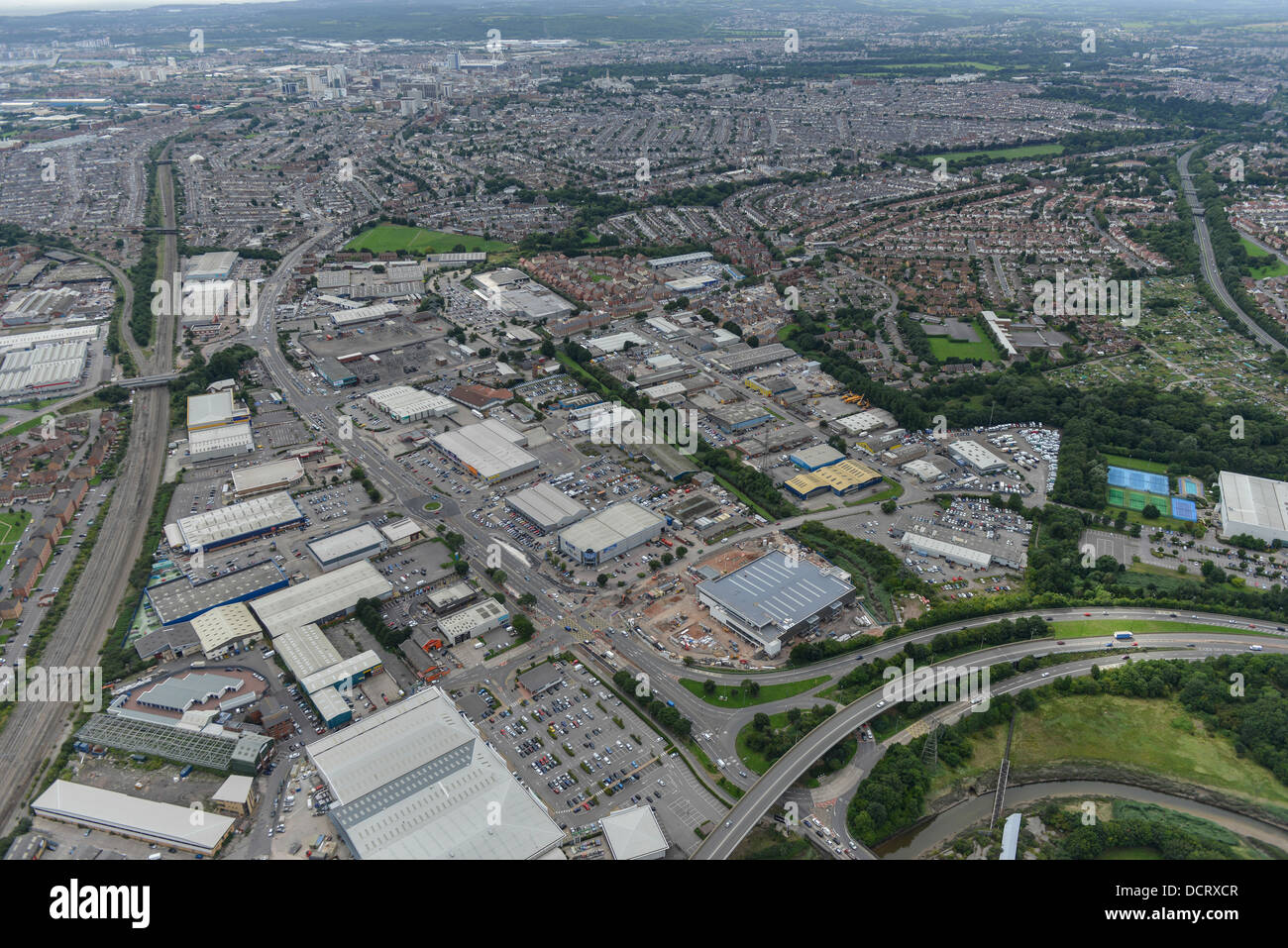 Aerial photograph of the Ipswich Road industrial area of Cardiff Stock ...