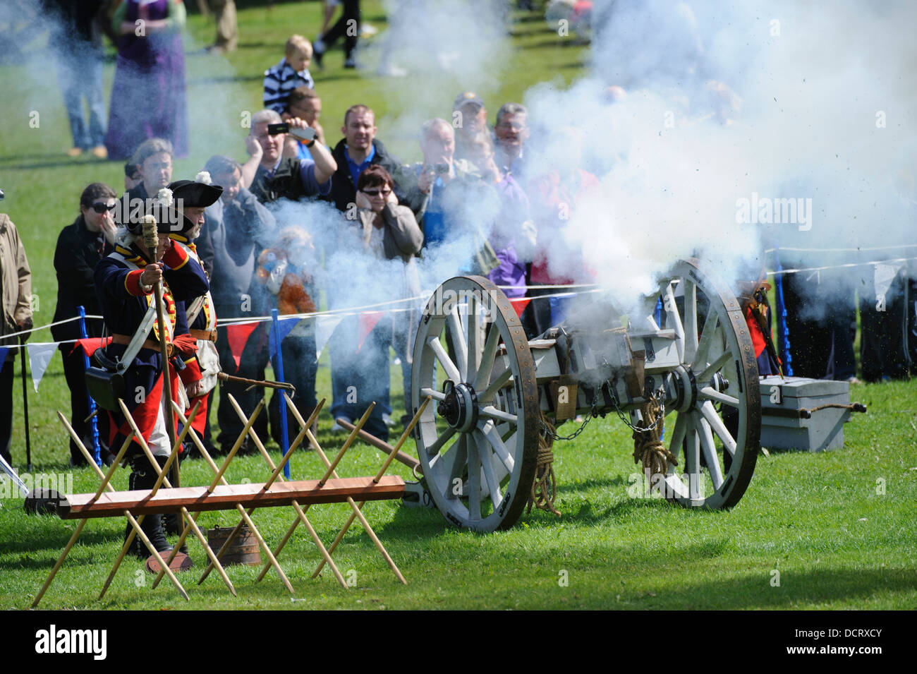 Redcoats fire on the Jacobites during a re-enactment at Scotland's ...