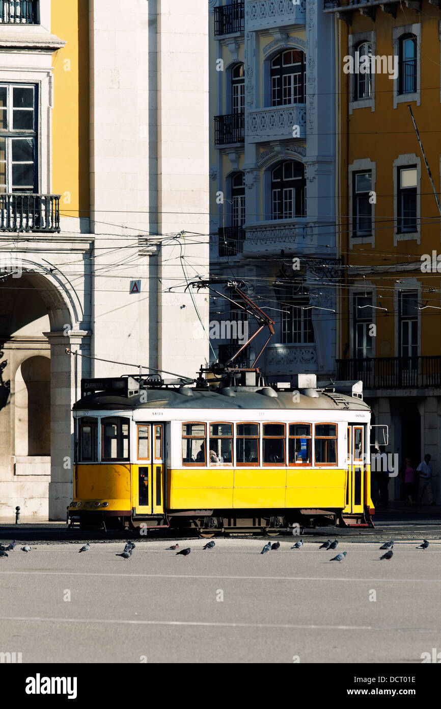 Typical yellow Tram Stock Photo - Alamy