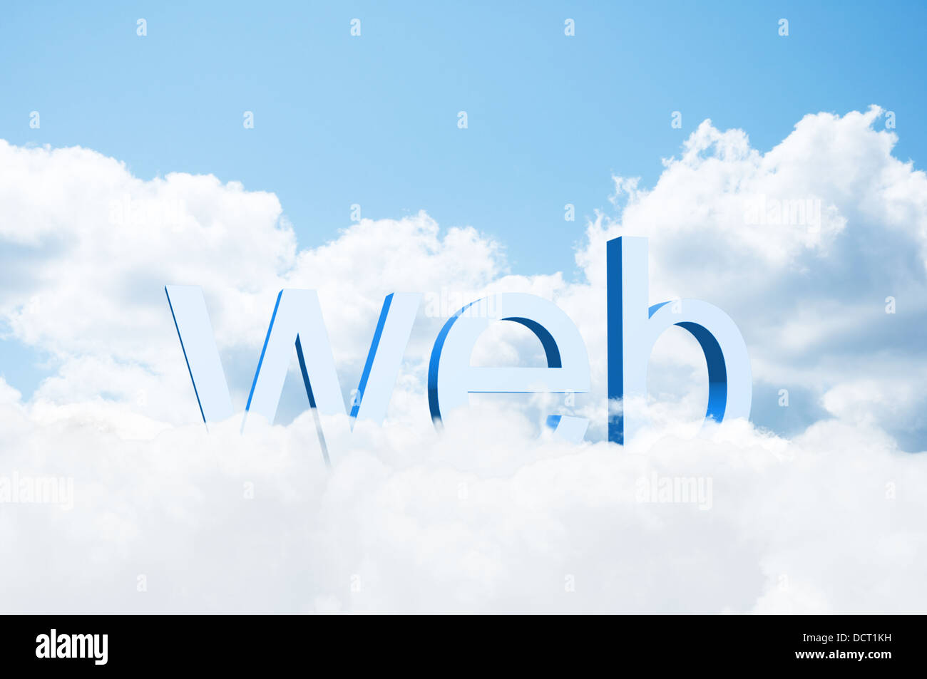 3d word web on the clouds Stock Photo - Alamy
